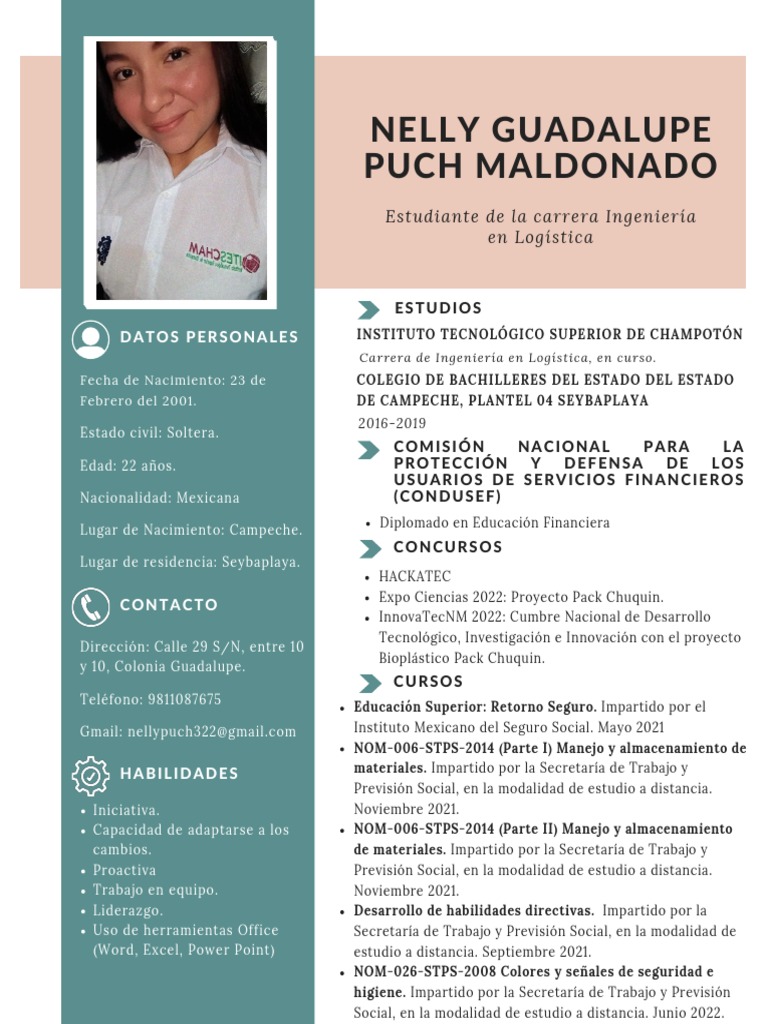 Curriculum Vitae. Nelly Guadalupe Puch Maldonado | PDF