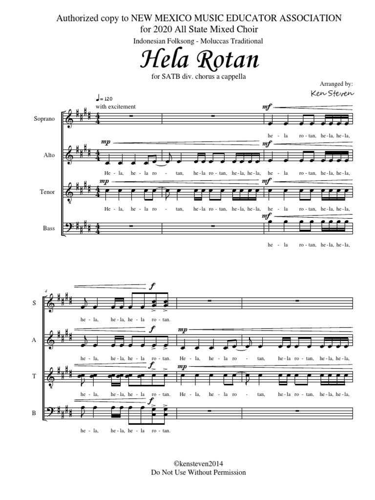 Hela Rotan Satb | PDF