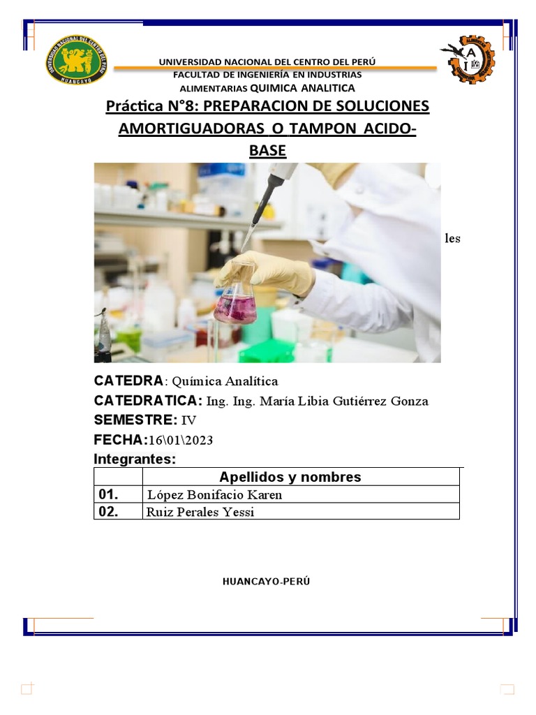 Preparación de Soluciones Amortiguadoras | PDF | Ph | Solución tampón