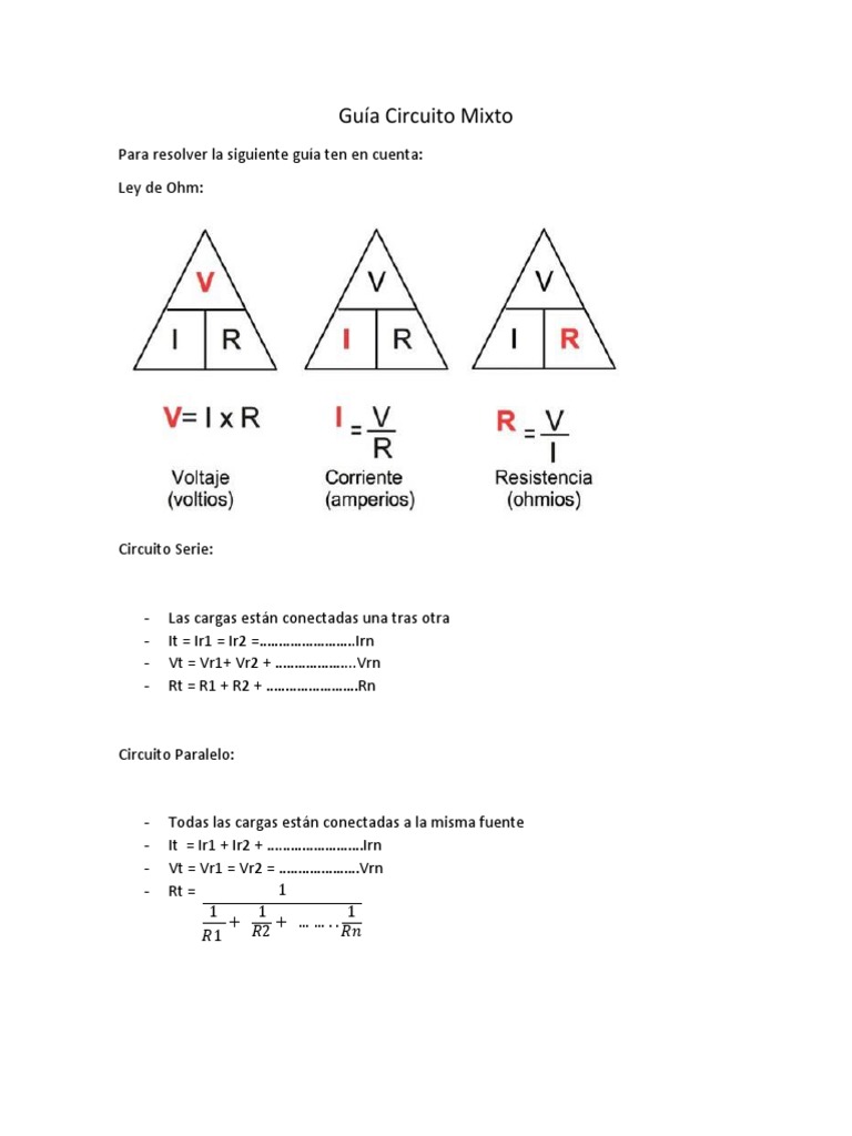 Guia N°4 - Circuito Mixto | PDF | Ingenieria Eléctrica | Electricidad