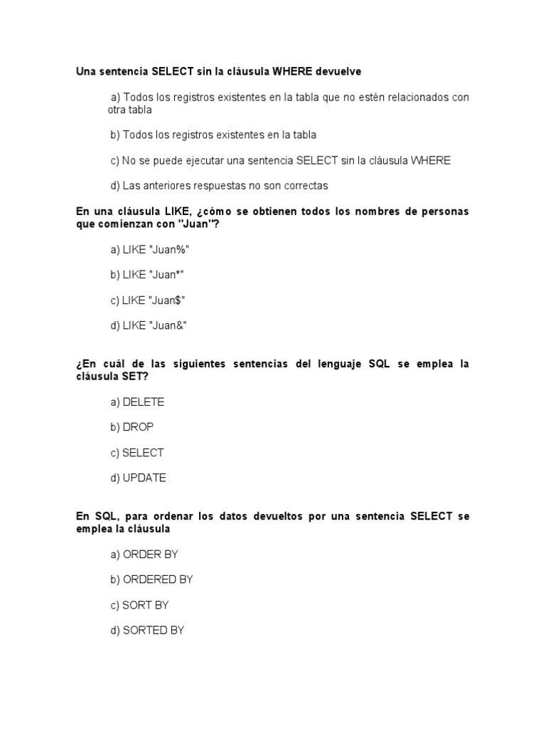 Evaluacion de SQL | PDF | SQL | Desarrollo de software