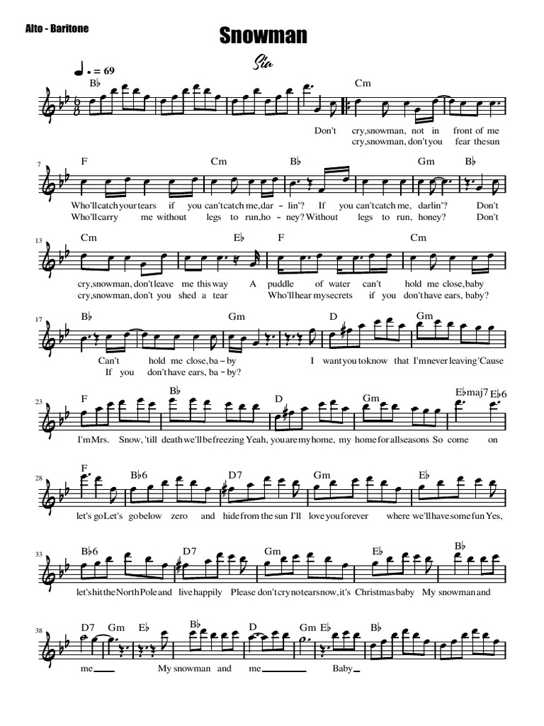 Snowman - Sia - Alto - Baritone | PDF