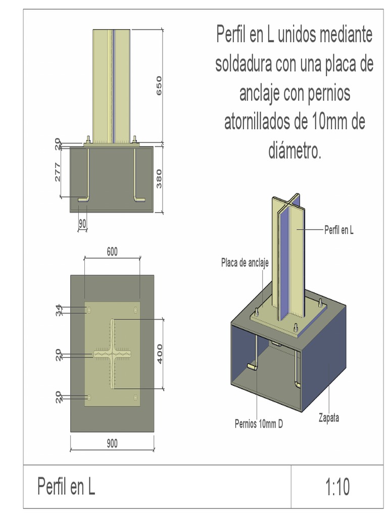 Perfil en L con Placa y Pernios 10mm | PDF | Tecnología