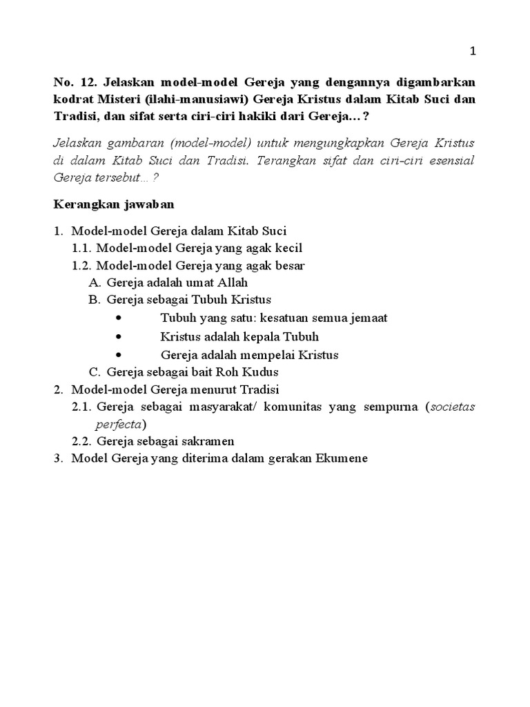 Tesis 12 - Model-Model Gereja | PDF