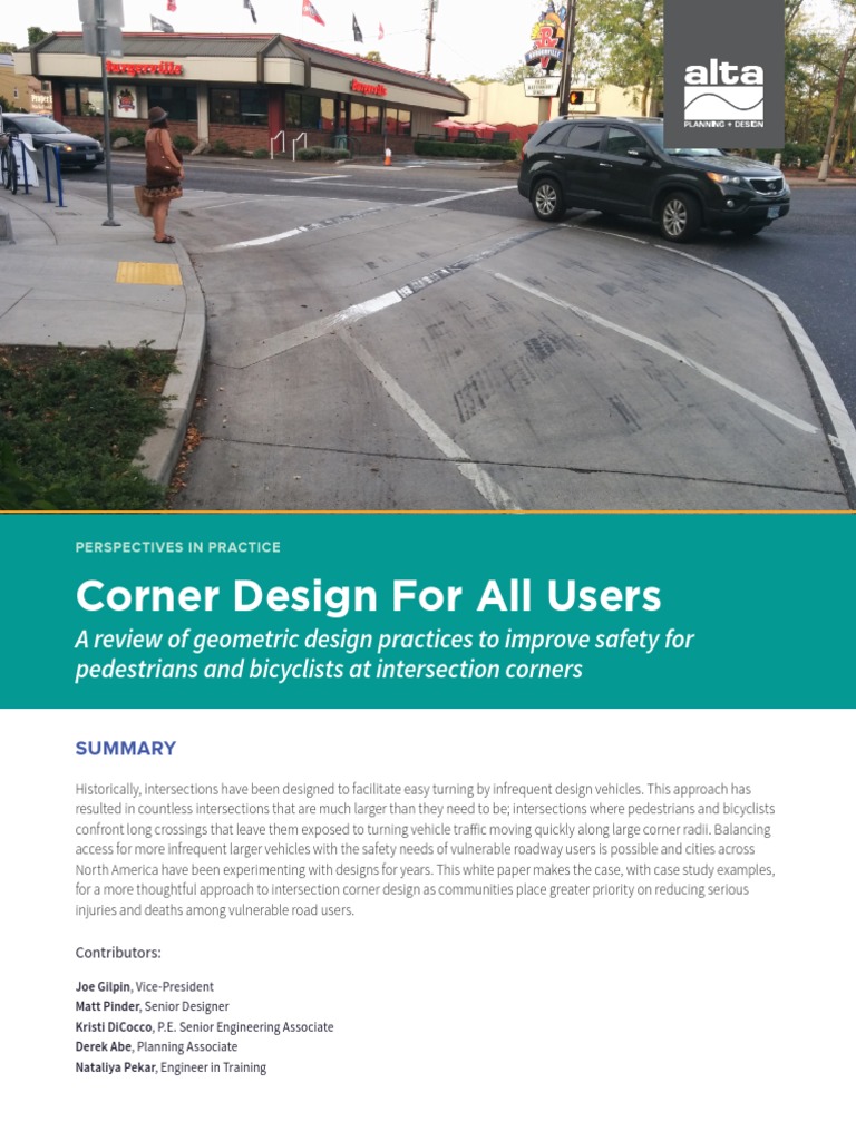 Corner Design For All Users - Alta - Sept 2020 | PDF | Traffic ...
