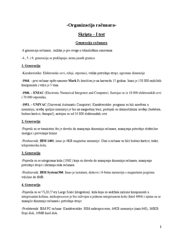 Skripta 1 Test | PDF