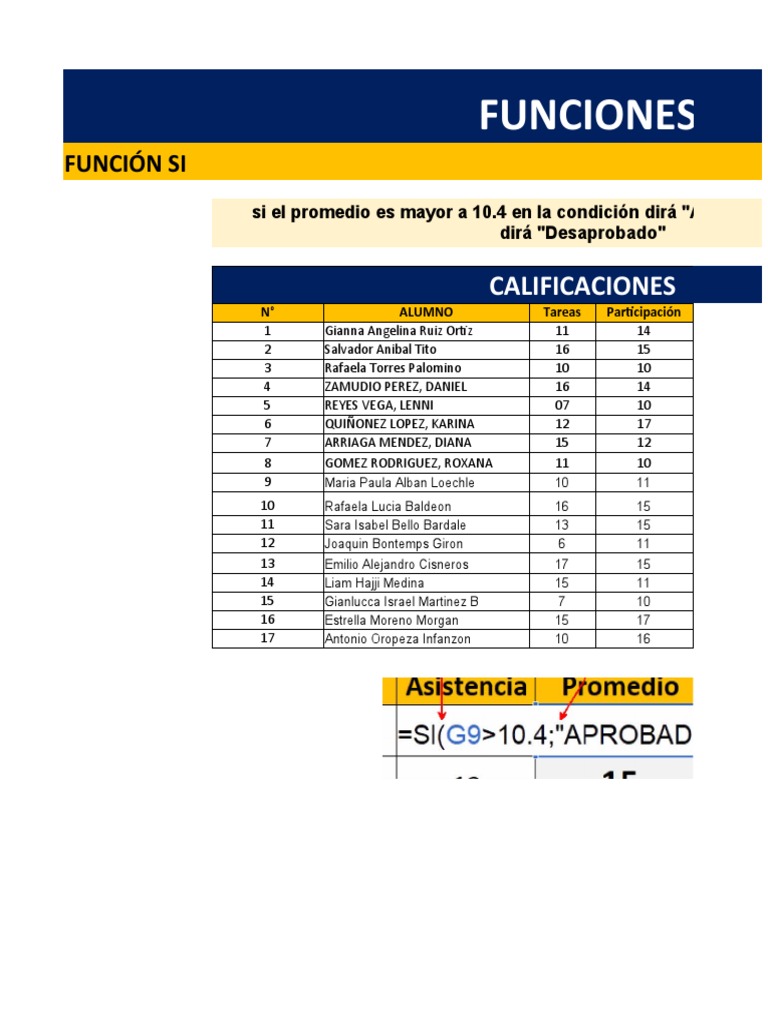 Función Si - Ejercicios - Quispe Robles Daniela | PDF