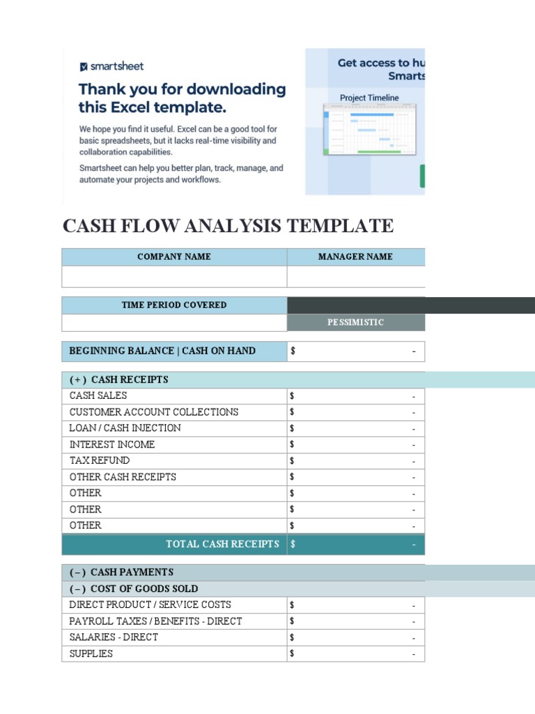 Cash Flow Receipt Analysis Template | PDF | Receipt | Cash
