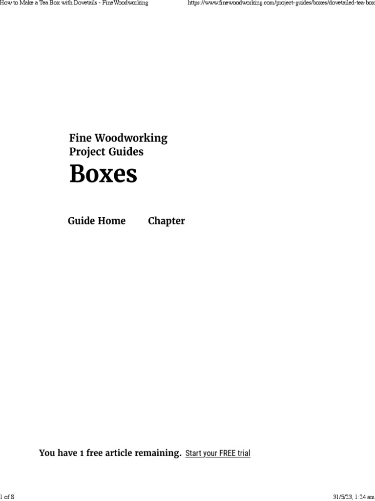 How To Make A Tea Box With Dovetails - FineWoodworking | PDF | Woodworking