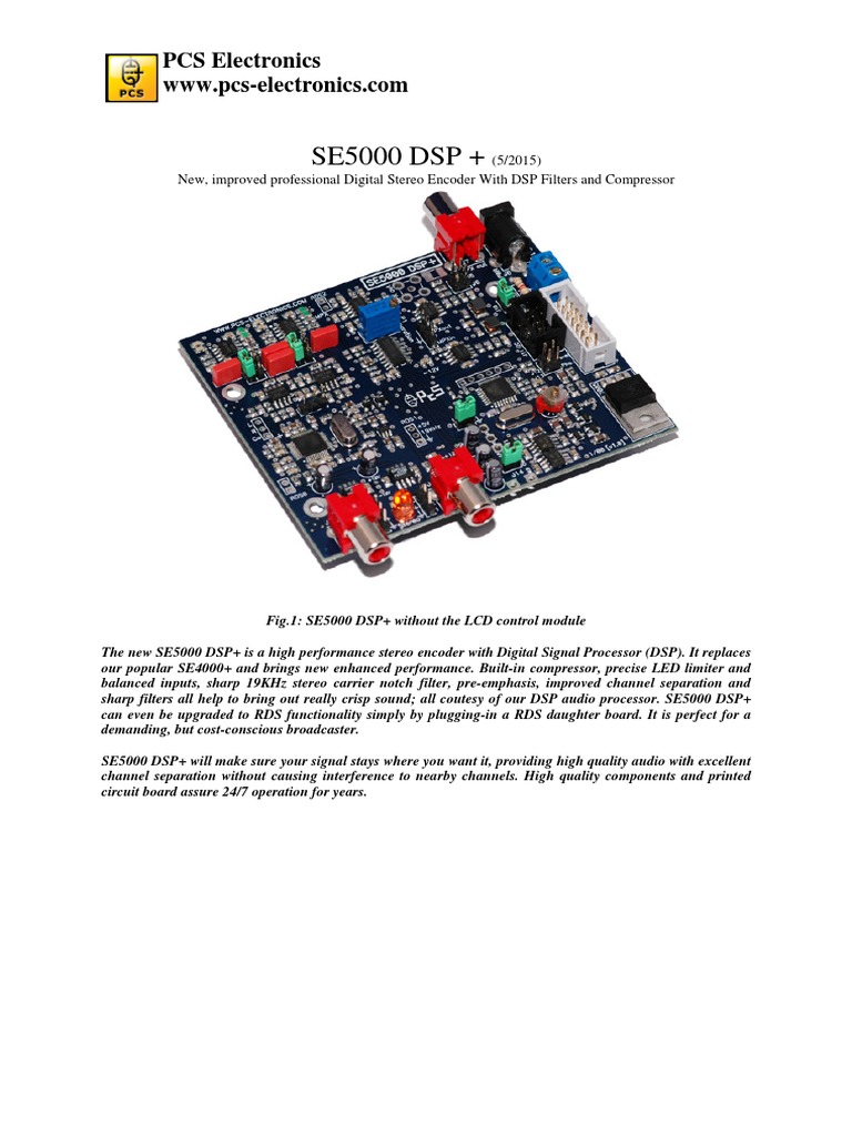 Manual Se5000dsp en | PDF | Electrical Connector | Filter (Signal ...