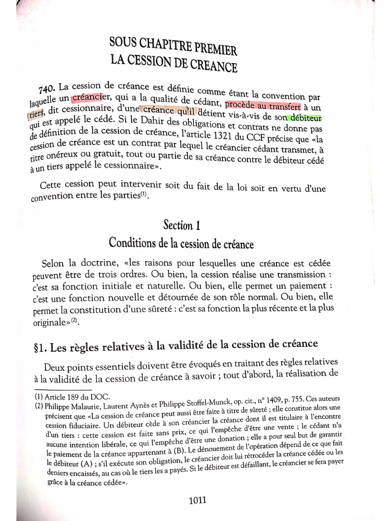 La Cession de Creance Segame | PDF