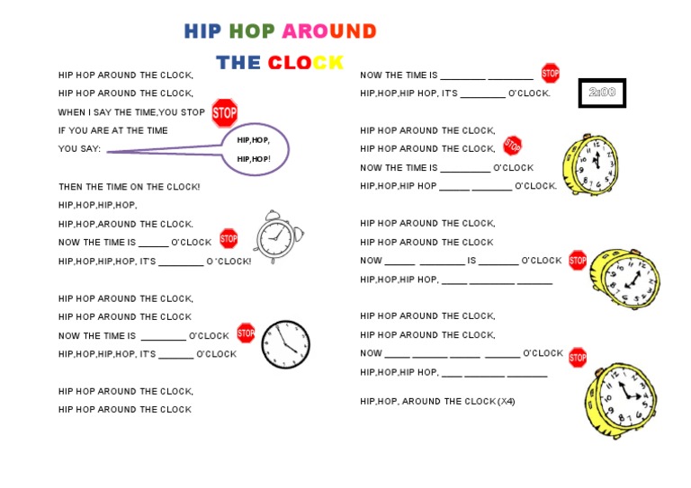 Hip Hop Around The Clock - Song | PDF | Language Arts & Discipline ...