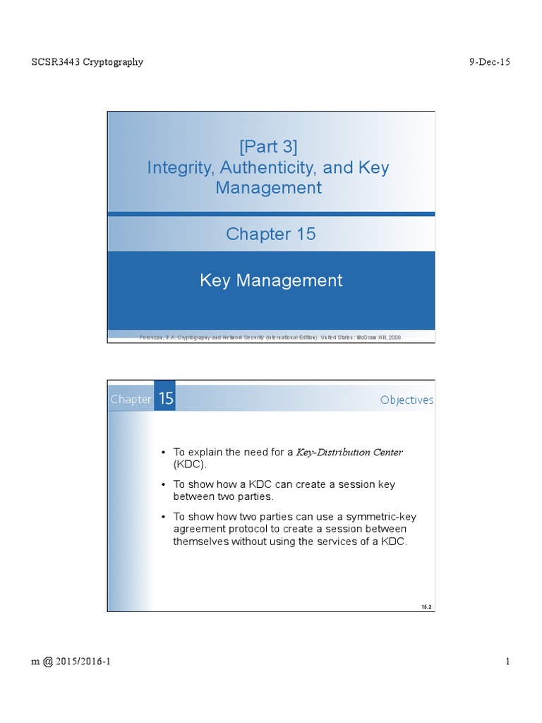 Chapter15 Key Management | PDF | Key (Cryptography) | Cryptography