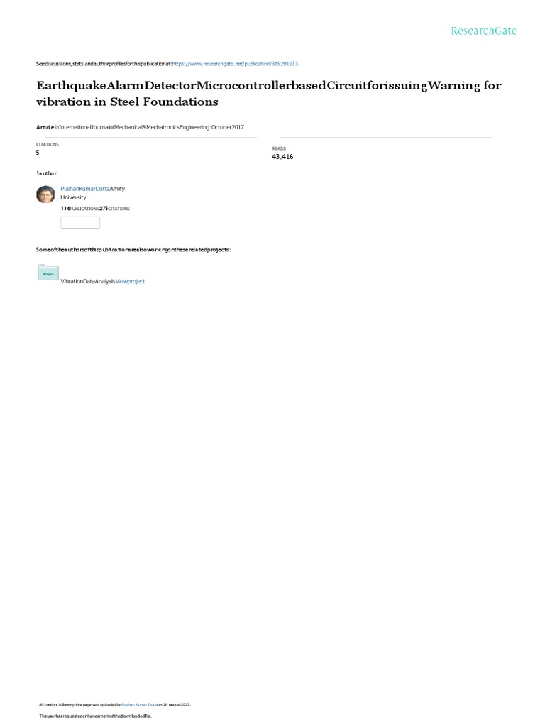 Earthquake Alarm Detector Microcont | PDF | Waves | Earthquakes