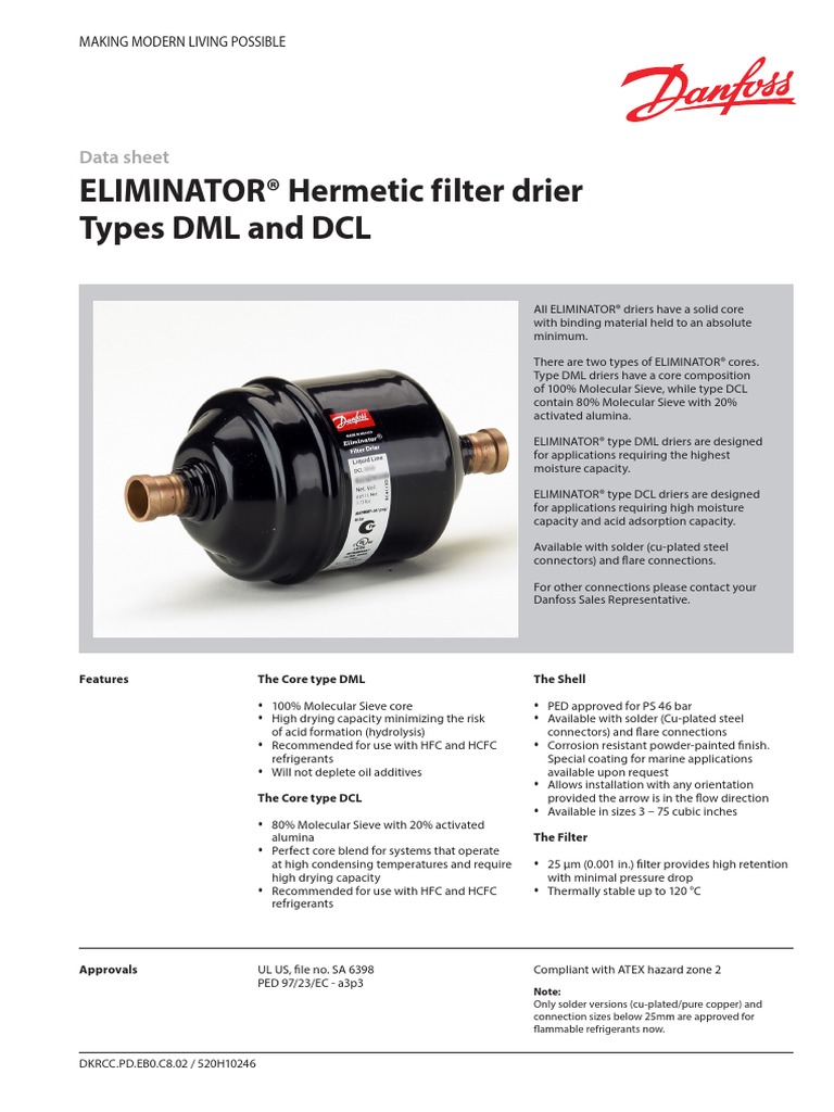 Danfoss DML Filter Driers | PDF | Chemistry | Materials