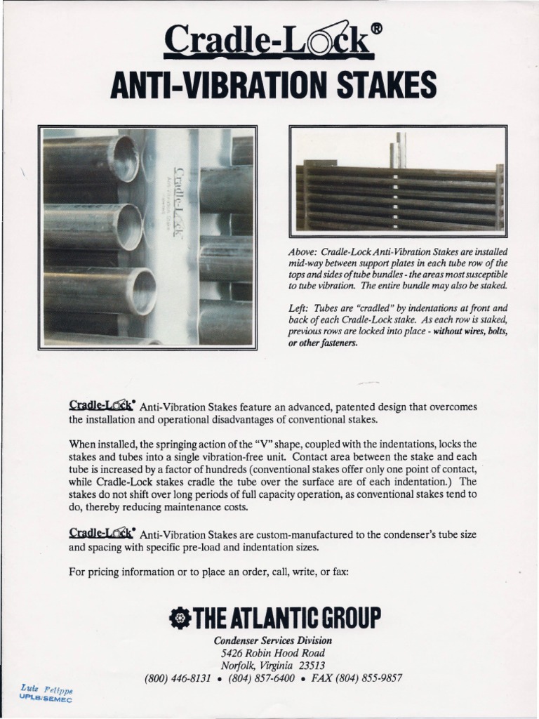 Cradle-Lock Anti-Vibration Stakes | PDF | Heat Exchanger | Power (Physics)