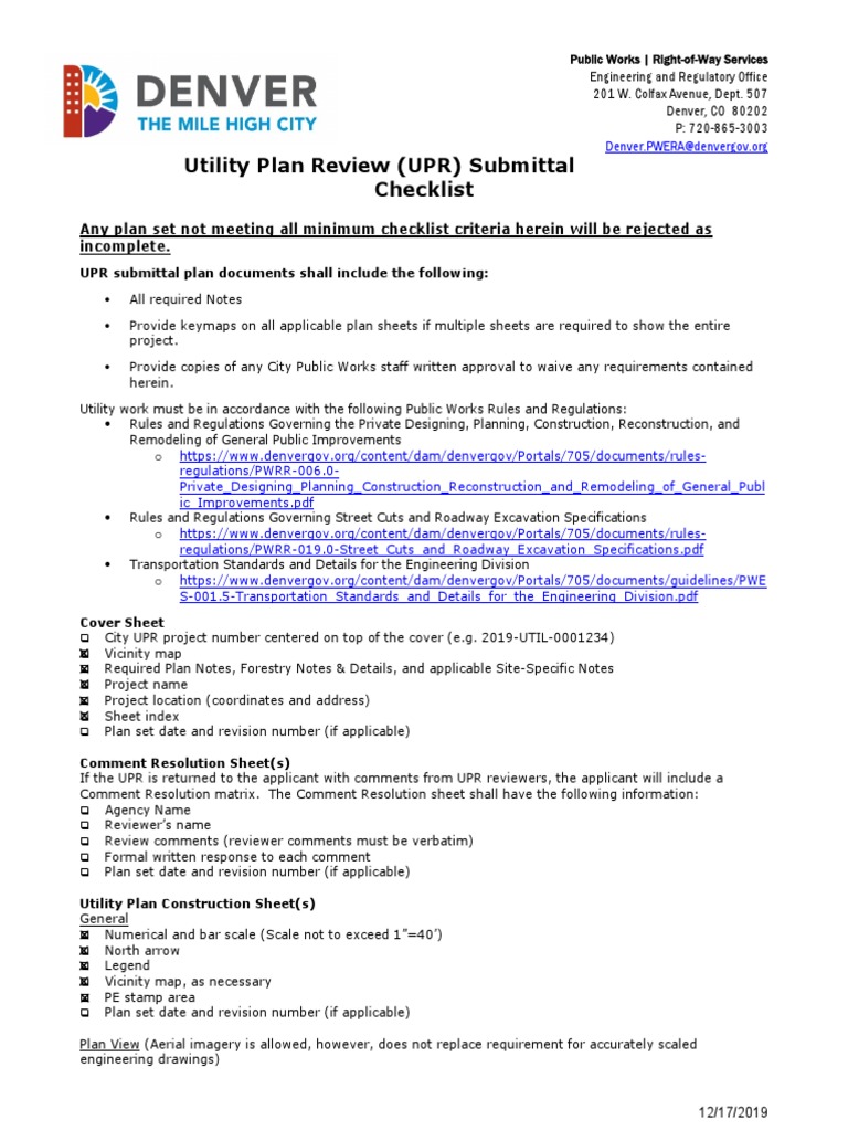 Checklist Denver | PDF | Traffic | Sidewalk