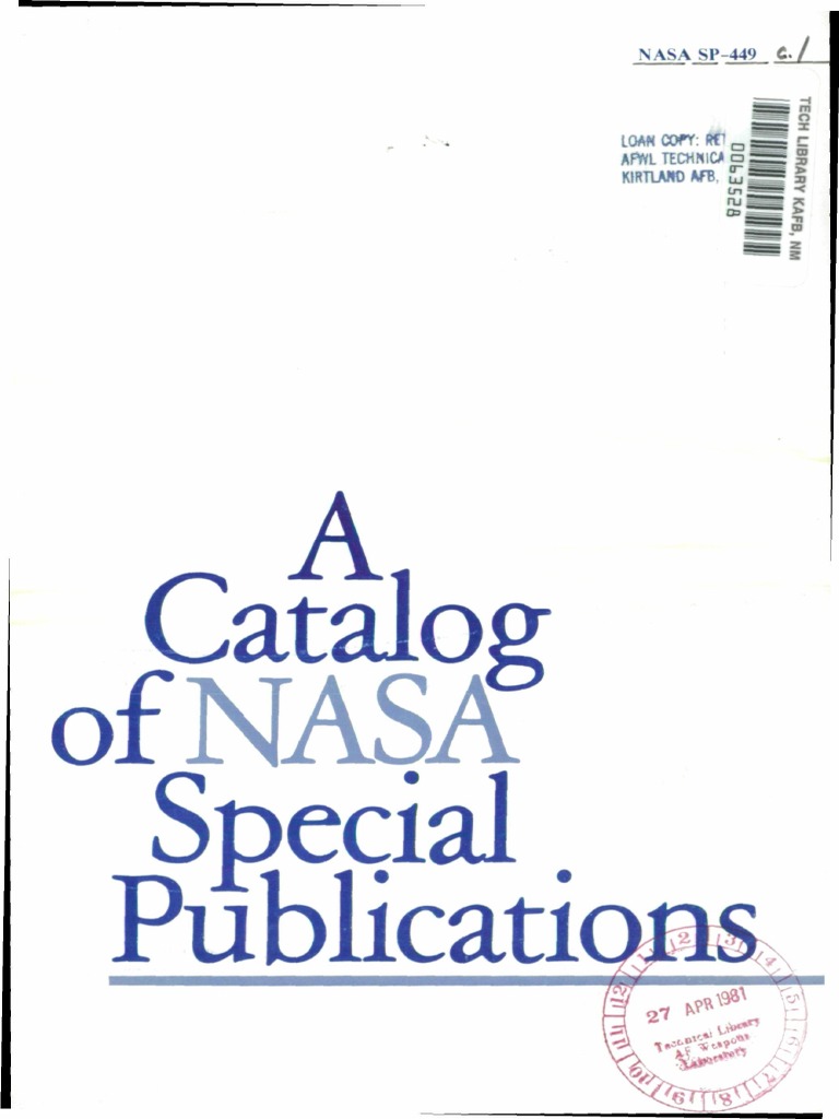 A Catalog of NASA Special Publications (SP-449) (SP Pokedex) | PDF ...
