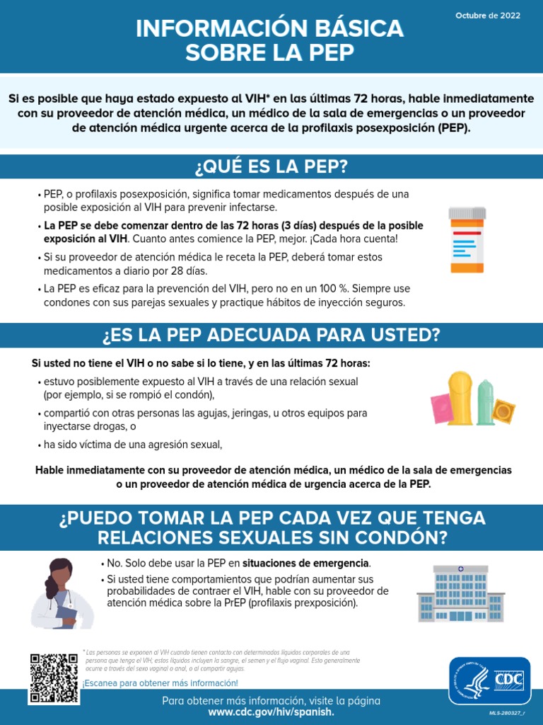 Cdc Hiv Consumer Info Sheet Pep 101 Pdf Vih Condón