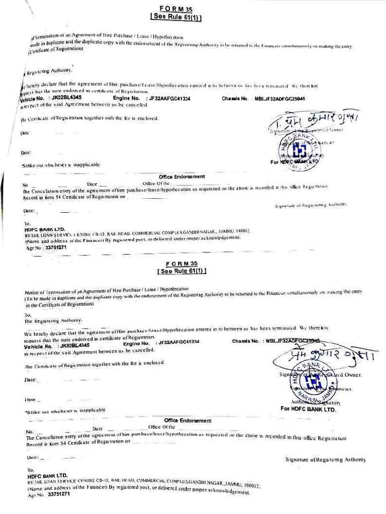 Noc Form 35 | PDF