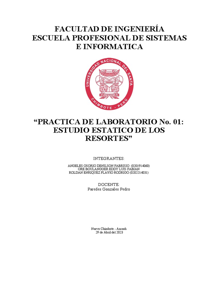 Practica #1 Fisica Ii | PDF | Deformación (ingeniería) | Elasticidad (Física)