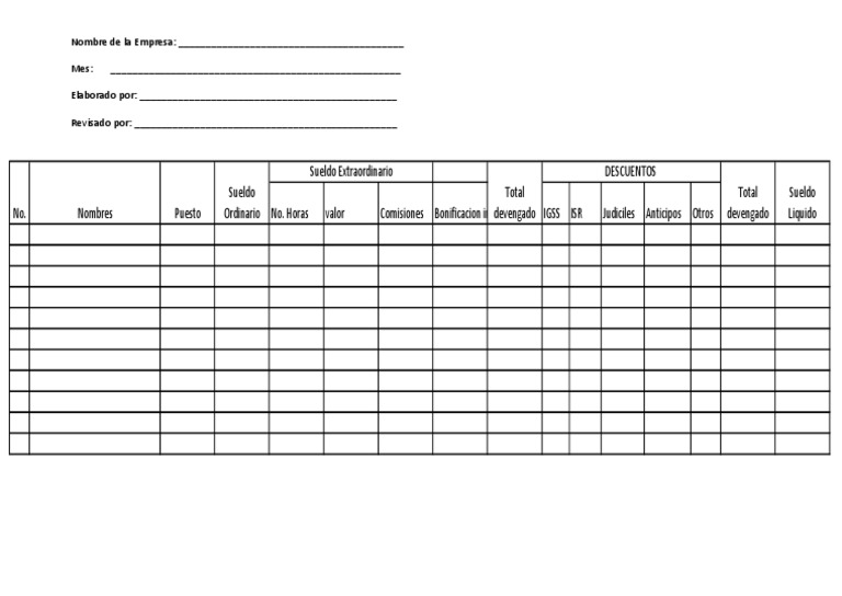 Formato de Planillas | PDF | Finanzas y dinero