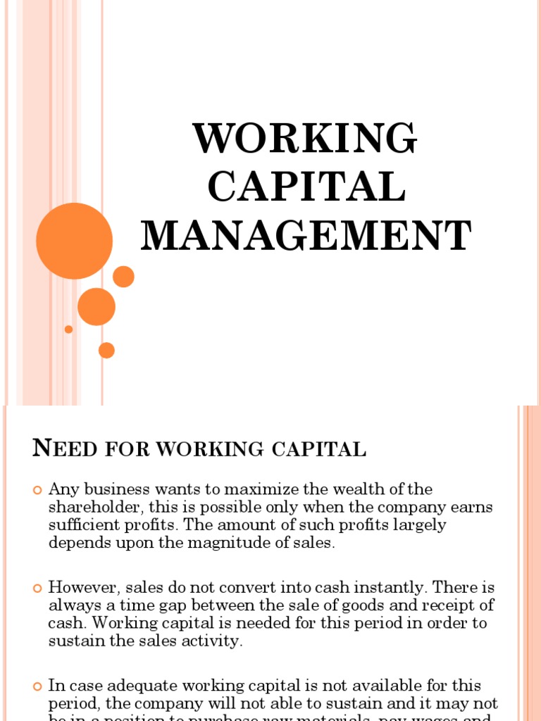 Working Capital Management | PDF | Working Capital | Inventory