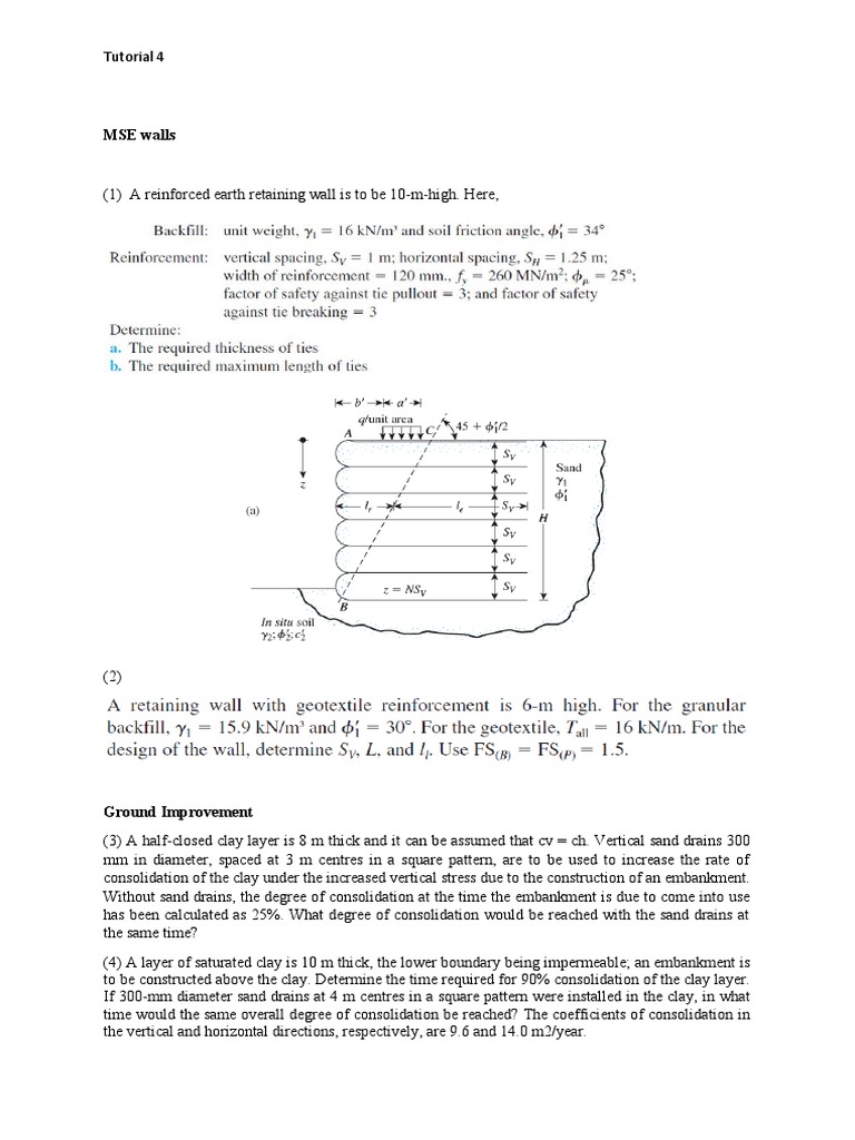 Tutorial - MSE Walls - Ground Imrovement | PDF