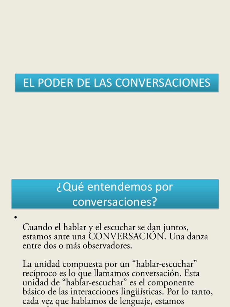 El Poder de Las Conversaciones | PDF