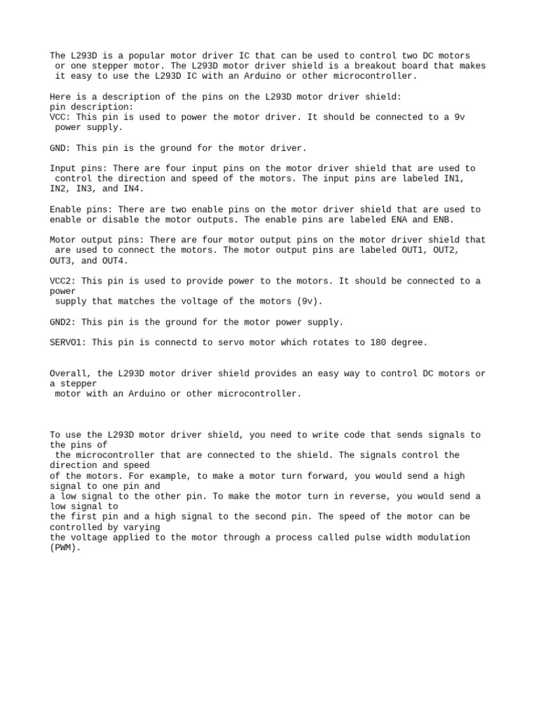 pin l293d | PDF