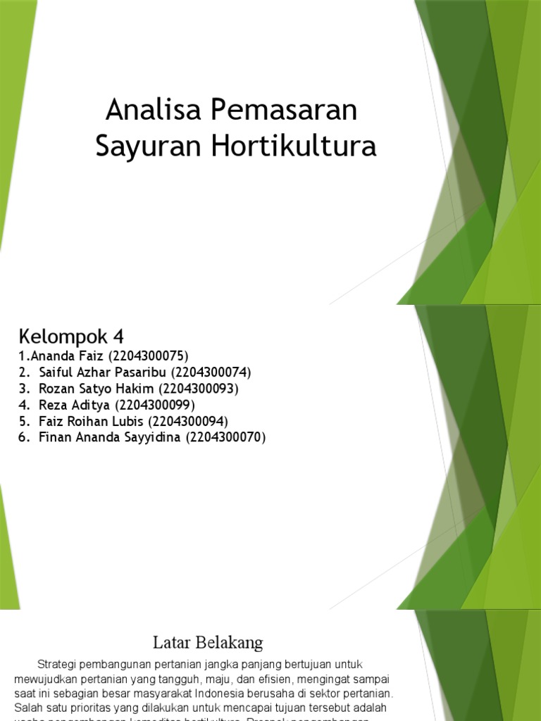 Analisa Pemasaran Sayuran Hortikultura | PDF | Bisnis
