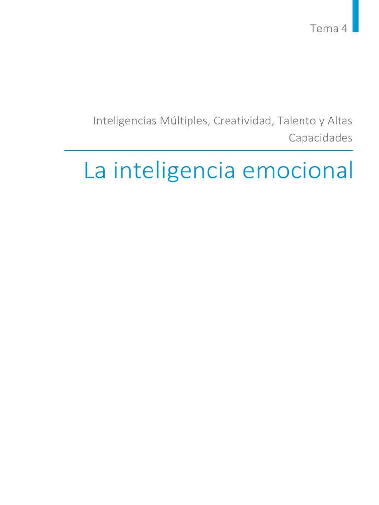 Tema 4 | PDF | Las emociones | Inteligencia emocional