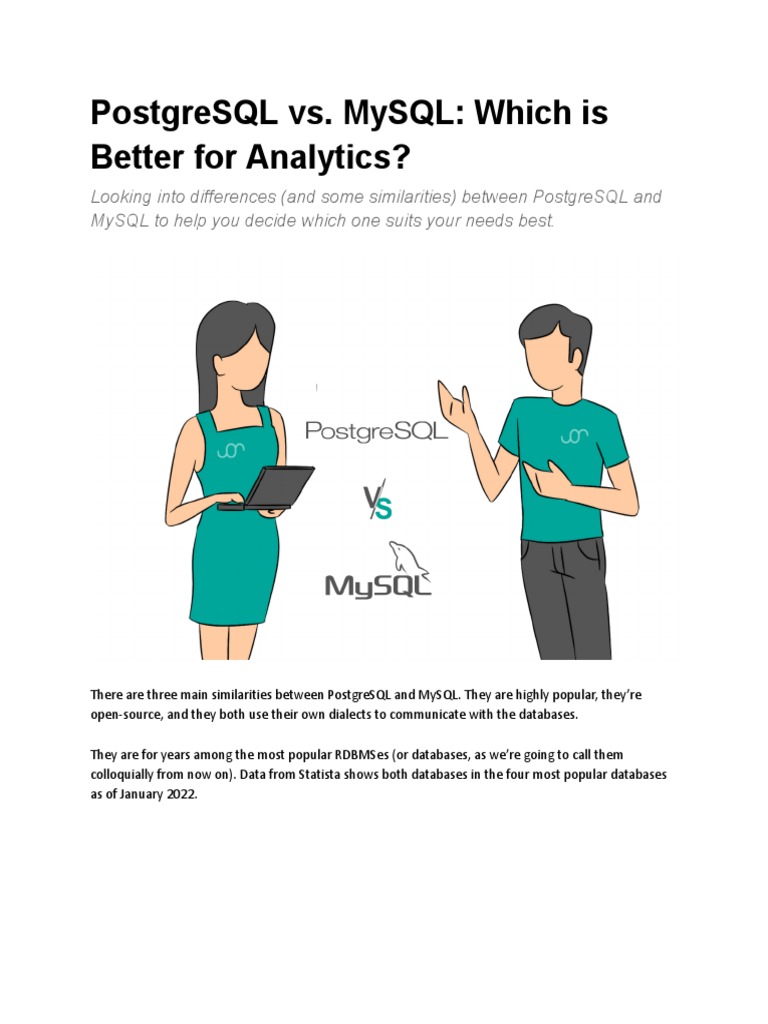 Postgresql Vs MySQL | PDF | Postgre Sql | Data Type