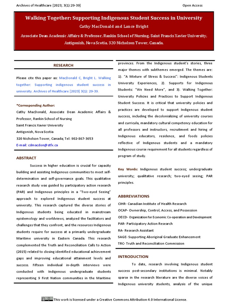 Supporting Indigenous Student Success | PDF | Mentorship | University