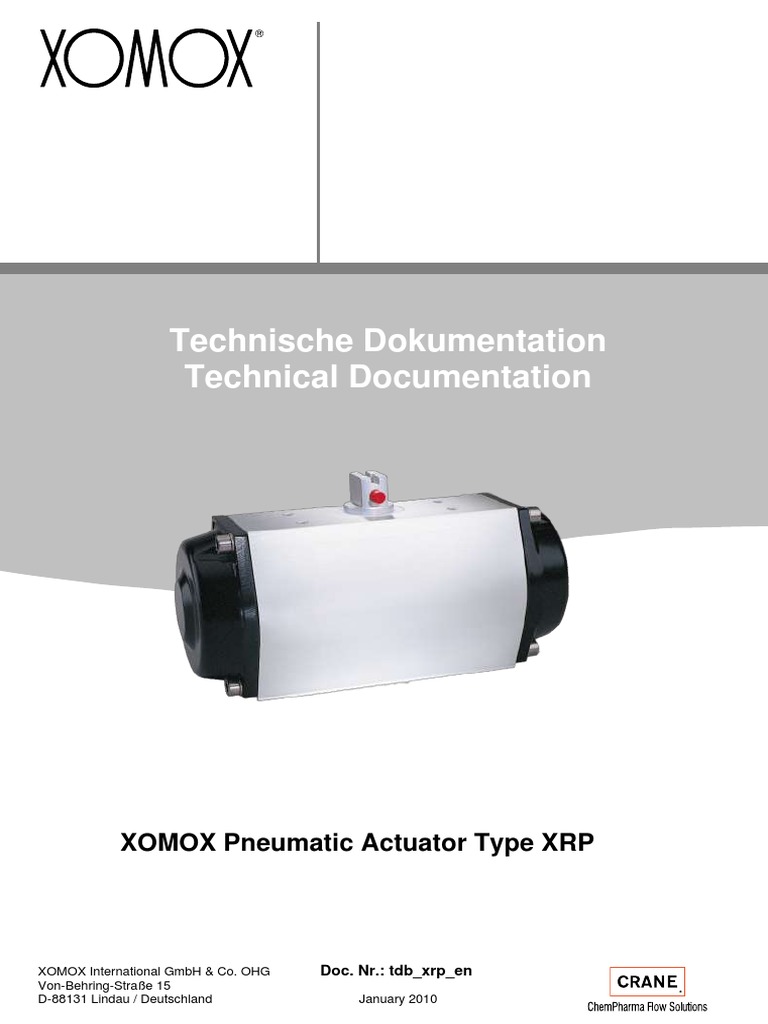 XOMOX XRP Pneumatic Actuator Overview | PDF | Piston | Valve