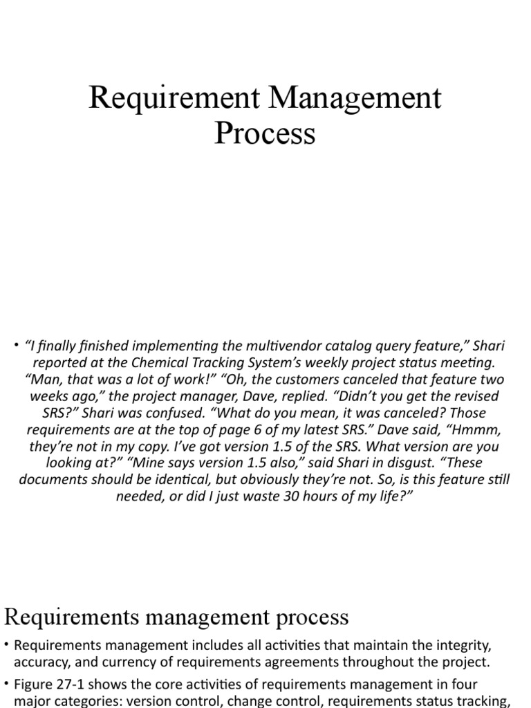 Requirement Management Process | Download Free PDF | Version Control ...