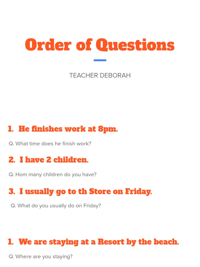 Order of Questions PDF | PDF