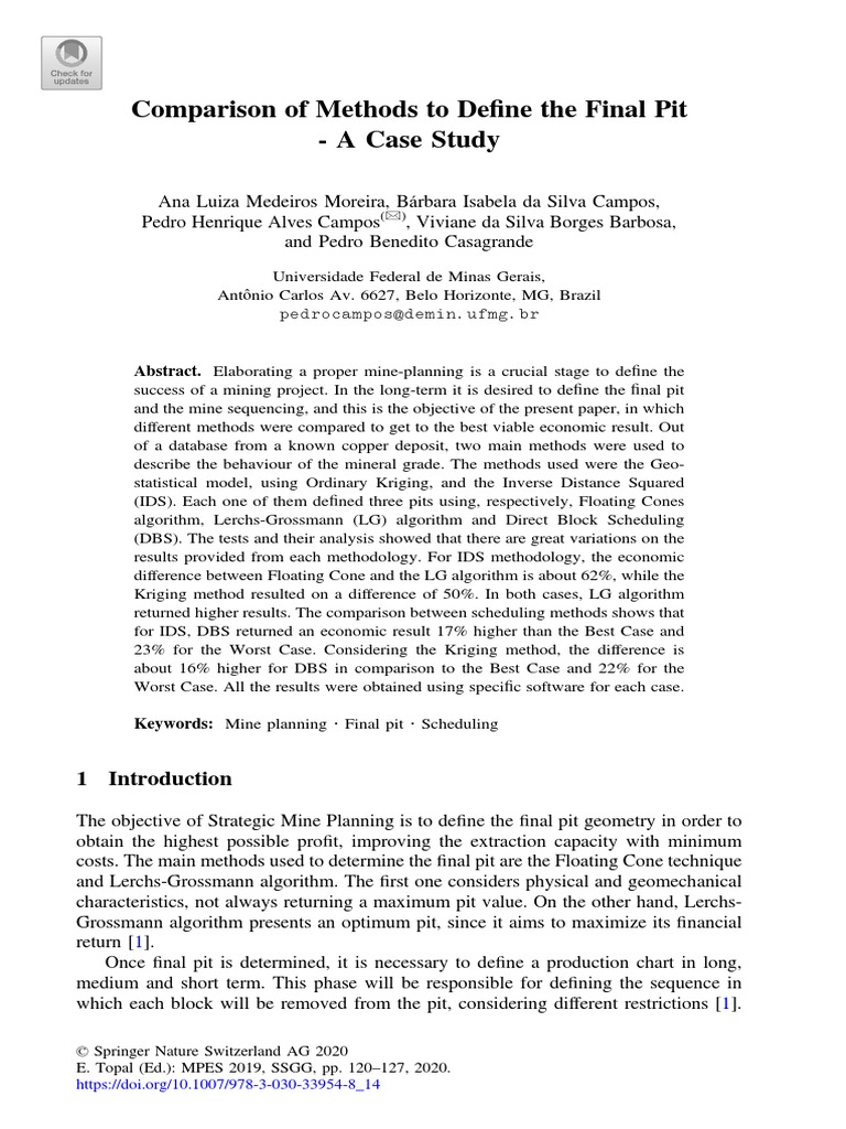 Comparison of Methods To Define The Final Pit | PDF | Mathematical ...
