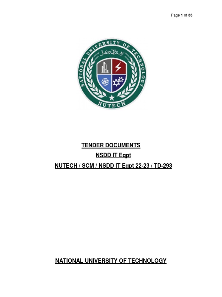 NSDD IT Equipment Tender Notice | PDF | Guarantee | Business