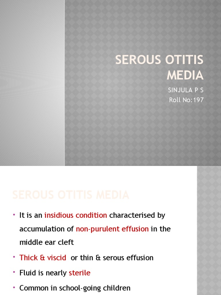 Serous Otitis Media | PDF | Surgical Specialties | Neurology