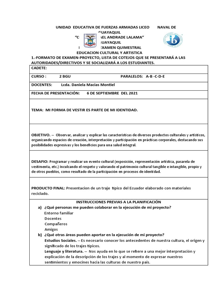 Proyecto ECA 2do Vespertina | PDF | Evaluación