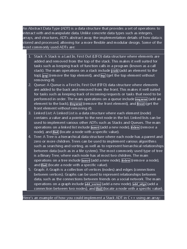 An Abstract Data Type Pdf Queue Abstract Data Type Computer