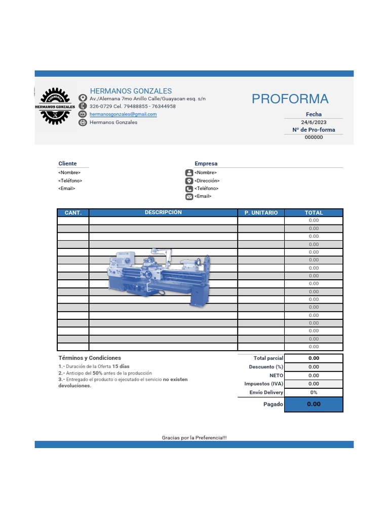 Formato Cotización - Proforma PDF 1 | PDF | Economias | Business