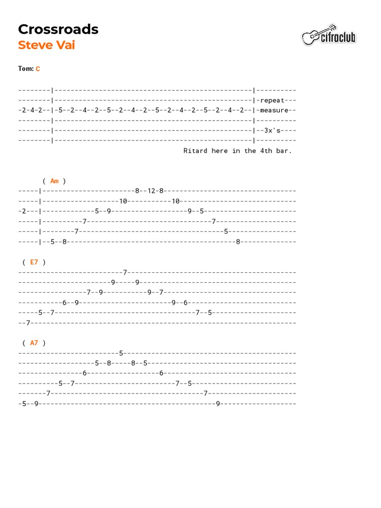 Guitar Tab for Steve Vai's Crossroads | PDF