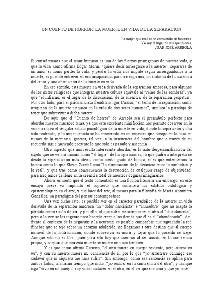 Un Cuento de Horror, La Muerte en Vida de La Separación | PDF | Muerte ...