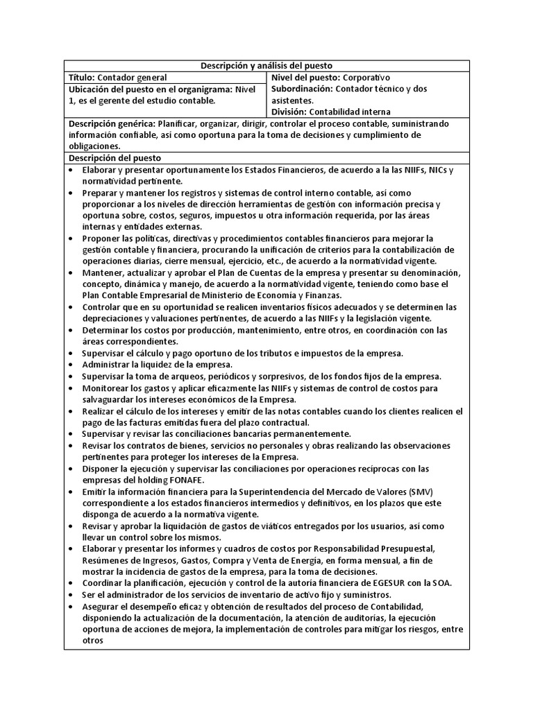 Contador General: Funciones y Requisitos | PDF | Contabilidad | Business