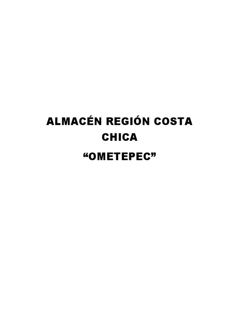 Almacén Región Costa Chica Pdf