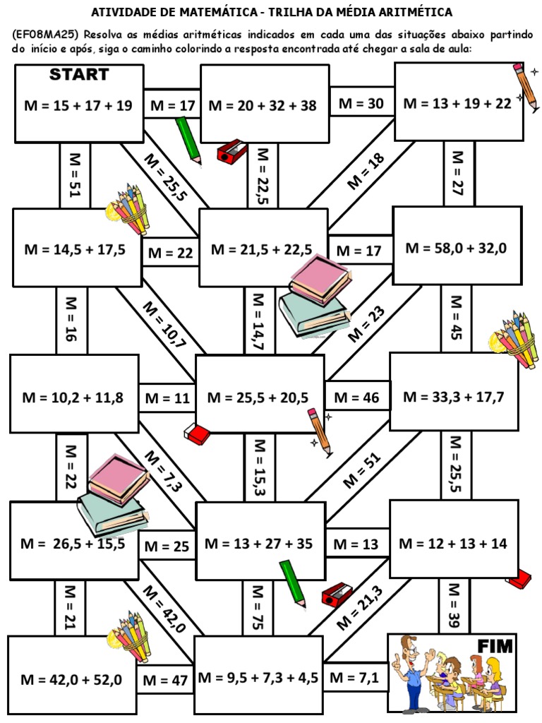 Jogo - Trilha Da Média Aritmética | PDF