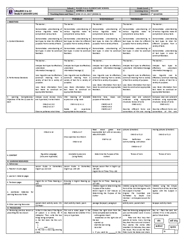 English Week 3 | PDF | English Language | Verb