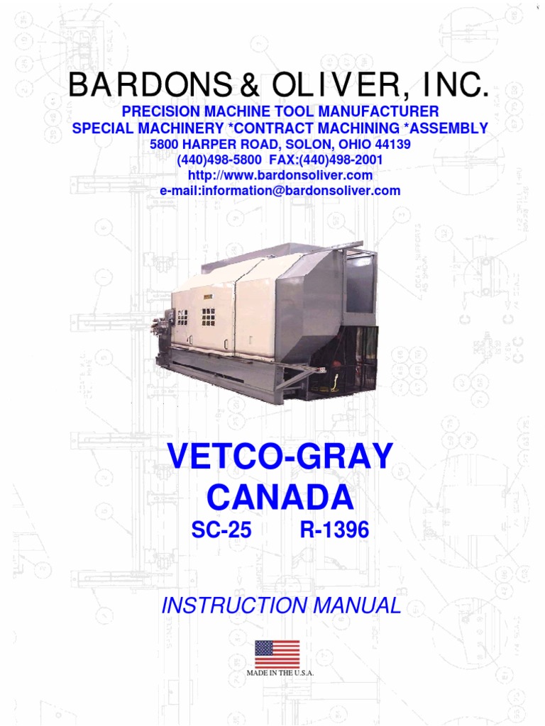 Bardons & Oliver, Inc.: Vetco-Gray Canada | PDF | Numerical Control ...